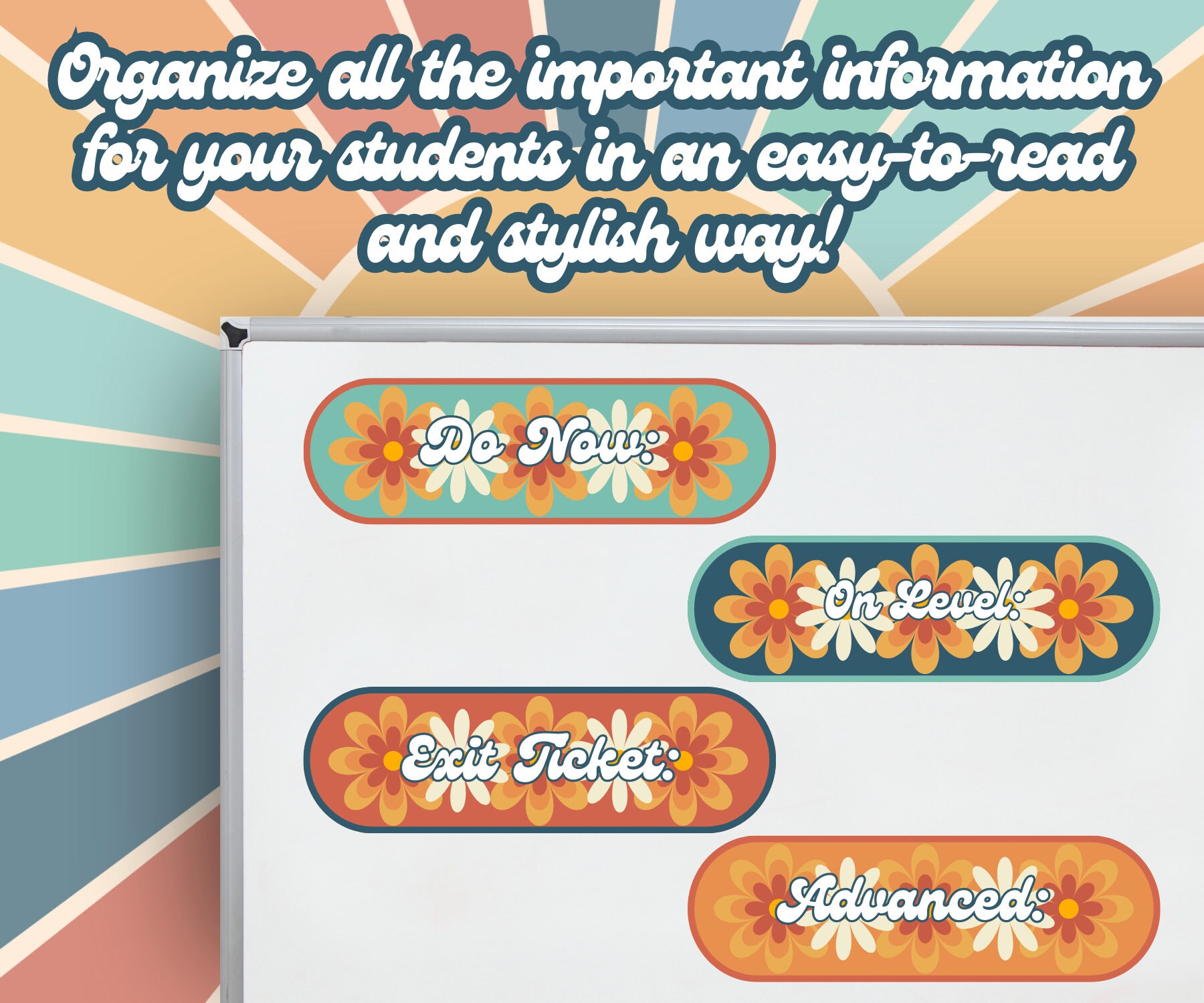 Groovy Themed Classroom Whiteboard Labels, Editable Template and PDF ...