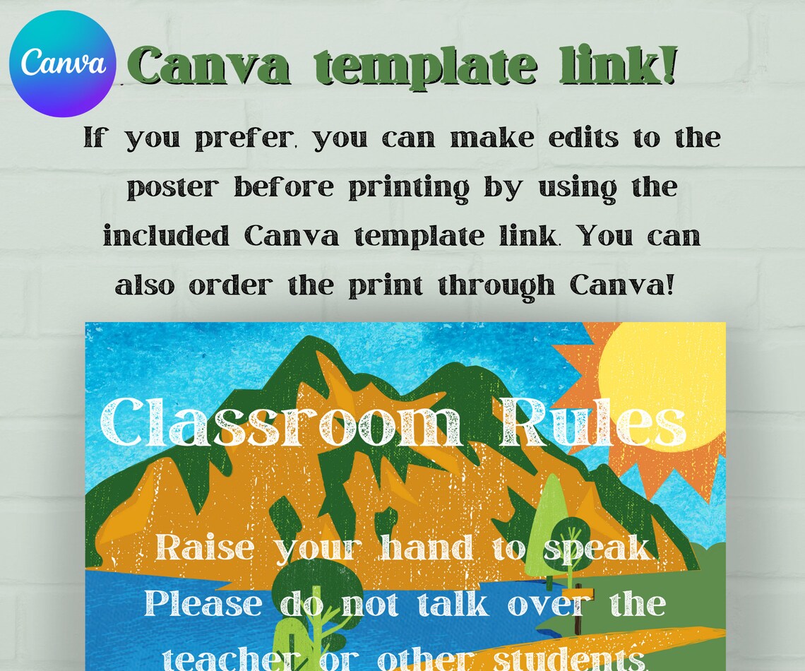 Camping-themed Classroom Rules Poster | Digital Download PDF ...