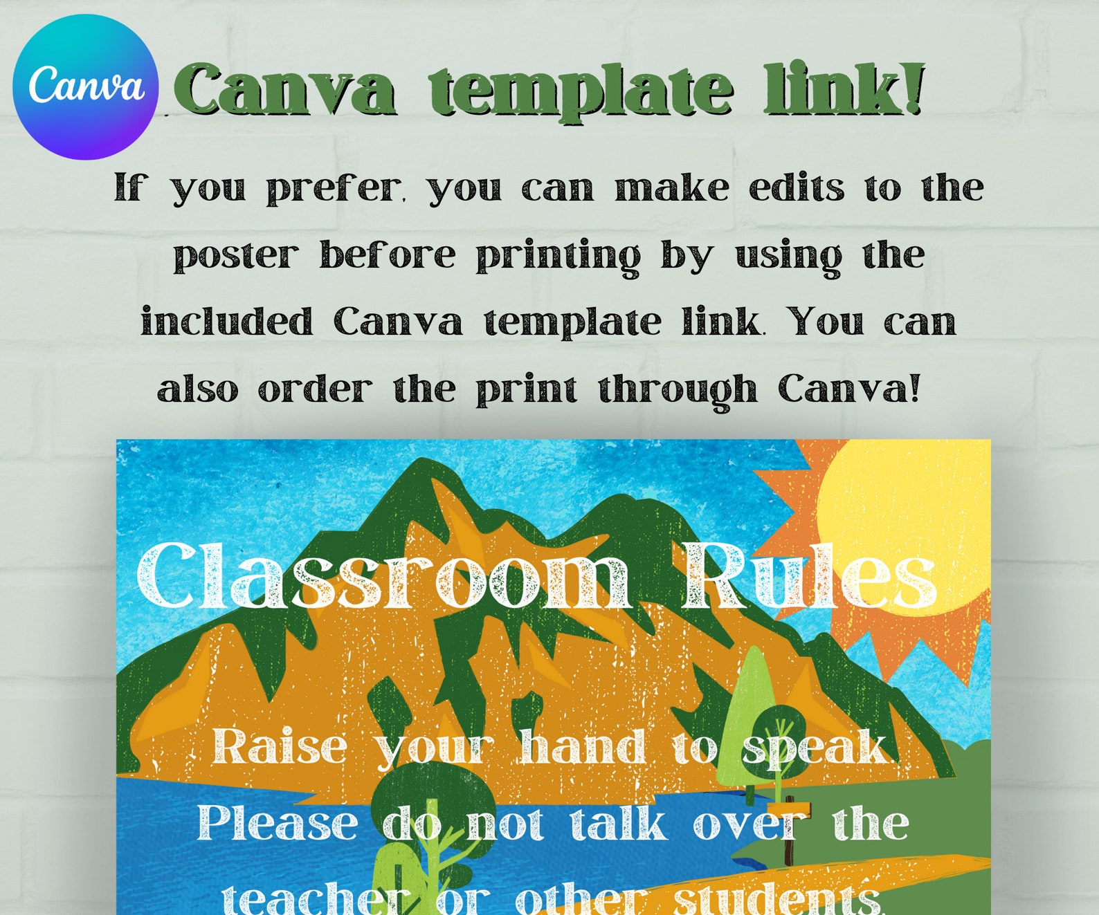 Camping-themed Classroom Rules Poster | Digital Download PDF ...