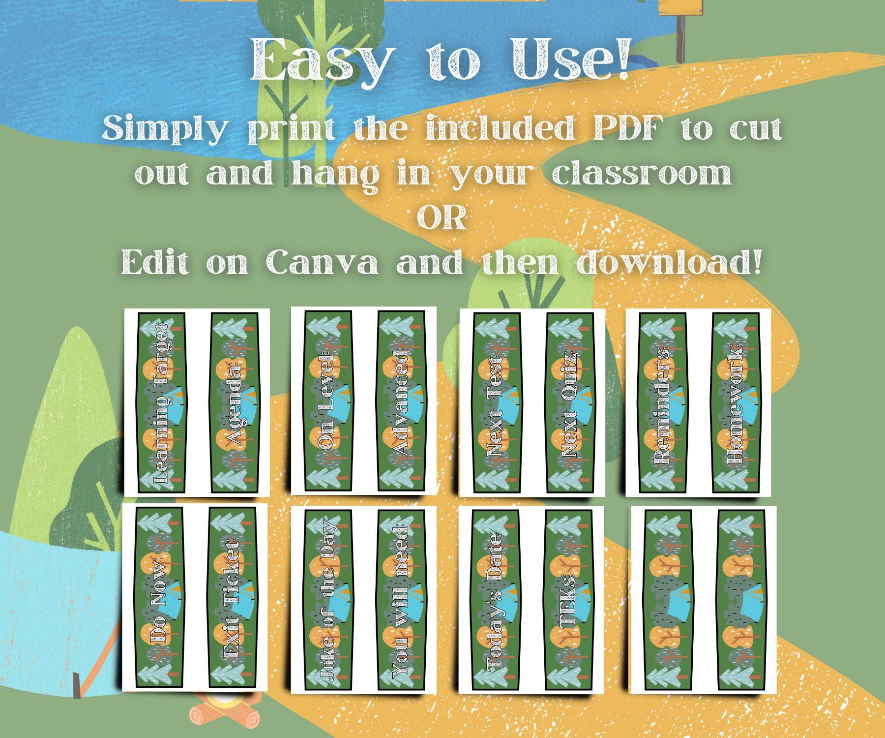 Camping Themed Classroom Whiteboard Labels Editable Template - Etsy
