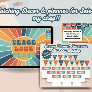 Groovy Retro Classroom Rules Poster | Digital Download PDF | Printable ...