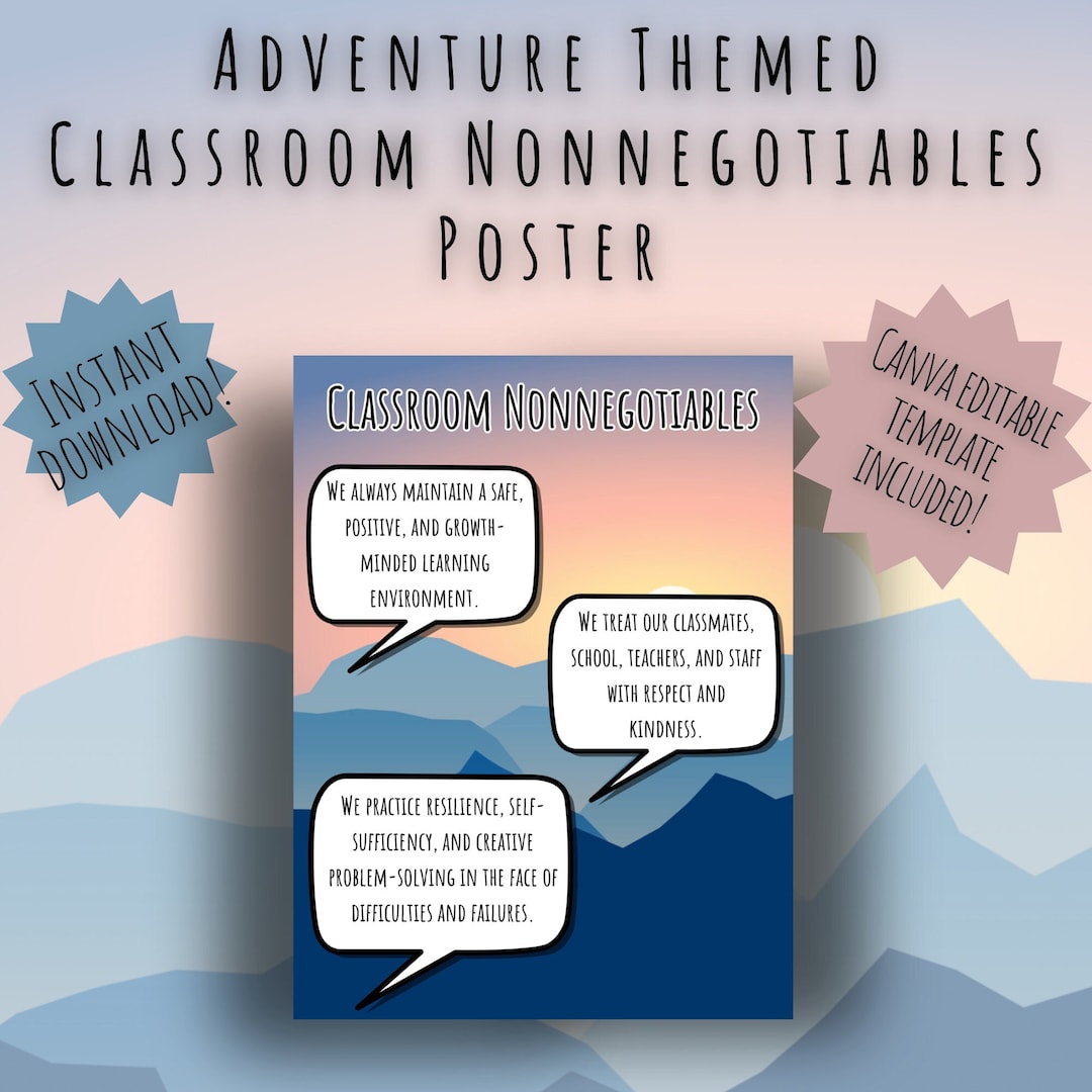 Adventure Themed Classroom Nonnegotiables Poster - Etsy