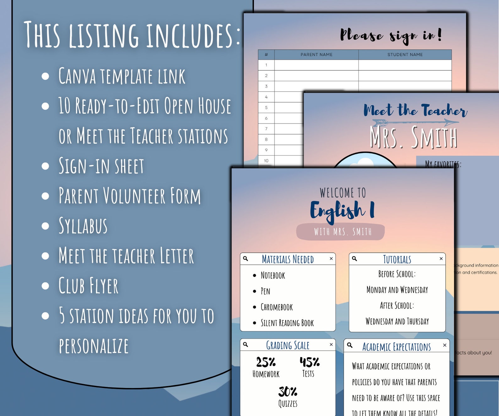 Open House and Meet the Teacher Night Template Kit, Adventure Theme ...