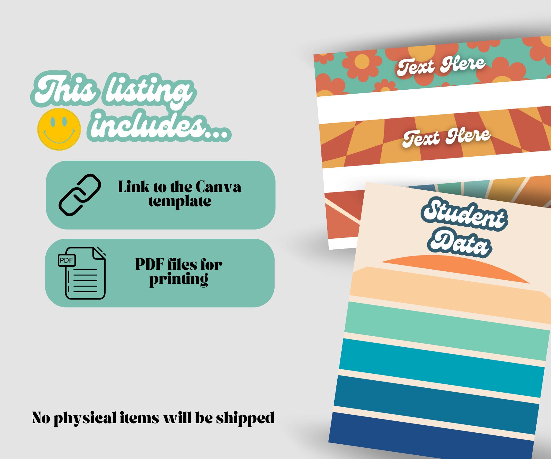 Editable Teacher Binder Covers and Spines | Groovy Theme Teacher Binder ...