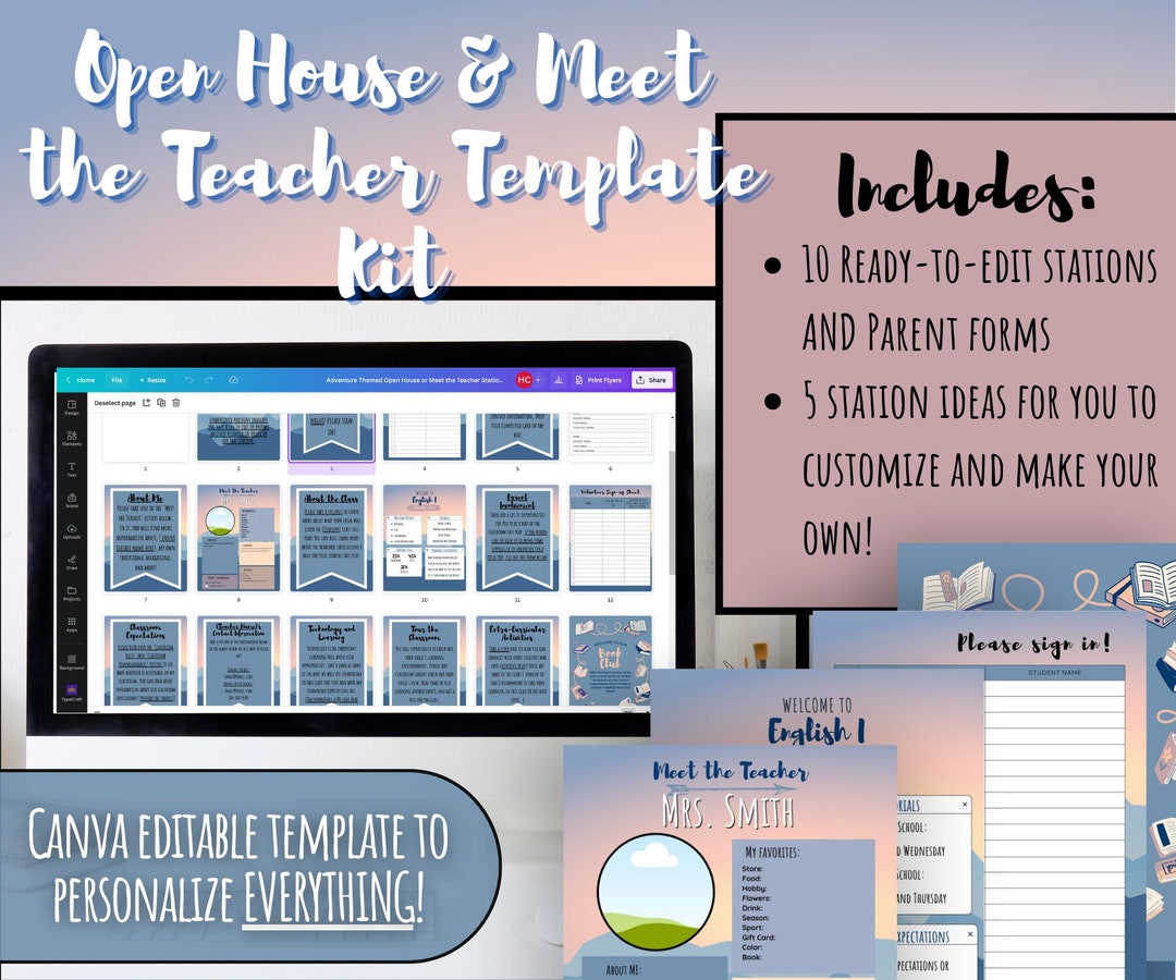 Open House and Meet the Teacher Night Template Kit, Adventure Theme ...