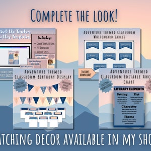 Classroom Bulletin Board Borders, Editable Canva Templates, Adventure ...