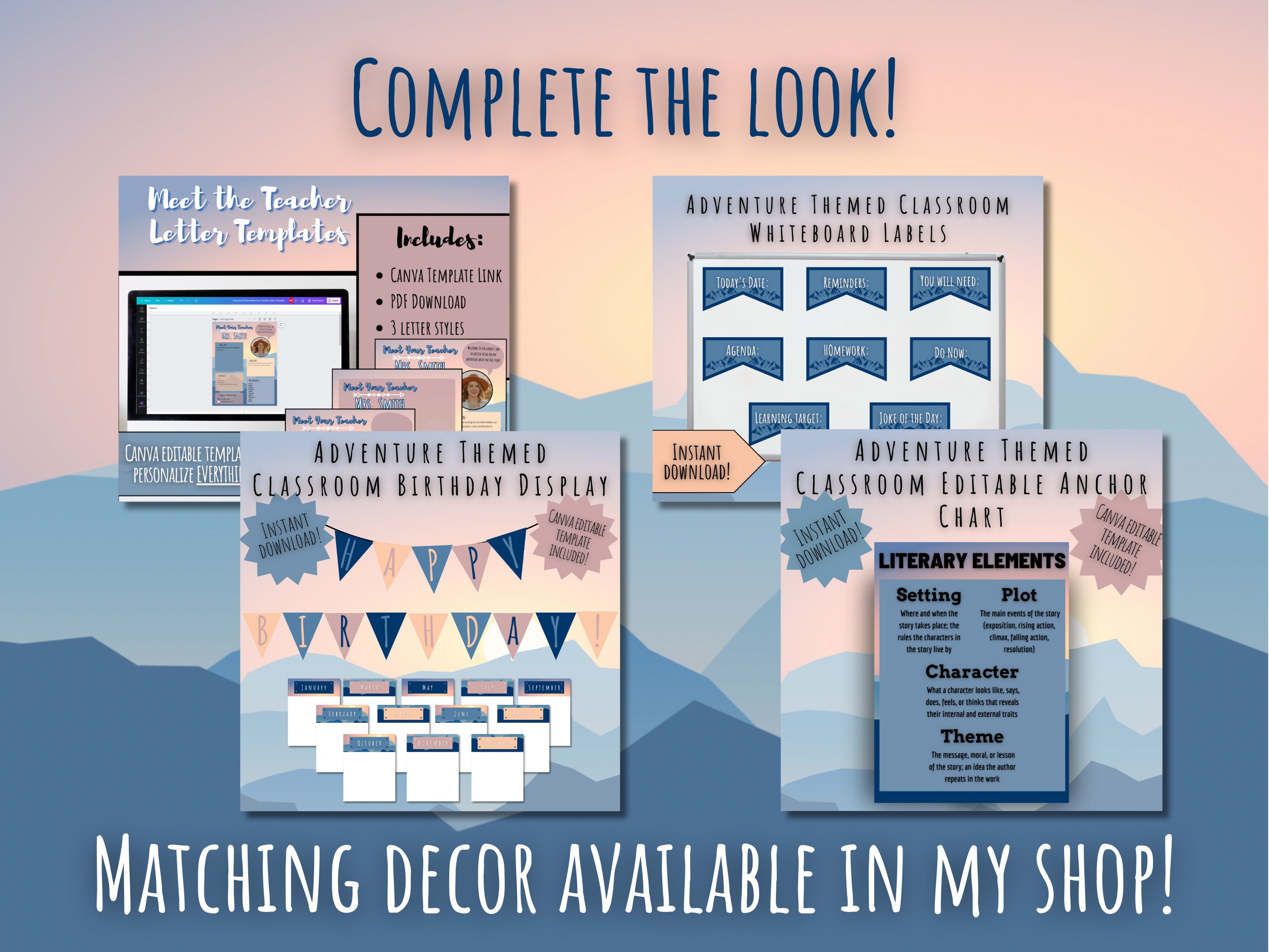 Classroom Bulletin Board Borders, Editable Canva Templates, Adventure ...
