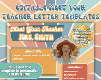 Meet the Teacher Classroom Printable Template Teacher Introduction ...