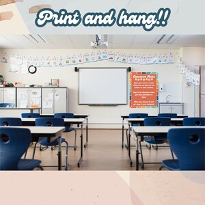 Groovy Retro Classroom Rules Poster | Digital Download PDF | Printable ...