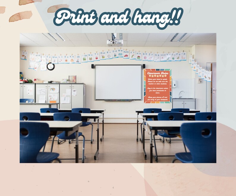 Groovy Retro Classroom Rules Poster | Digital Download PDF | Printable ...