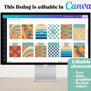 Editable Teacher Binder Covers and Spines | Groovy Theme Teacher Binder ...