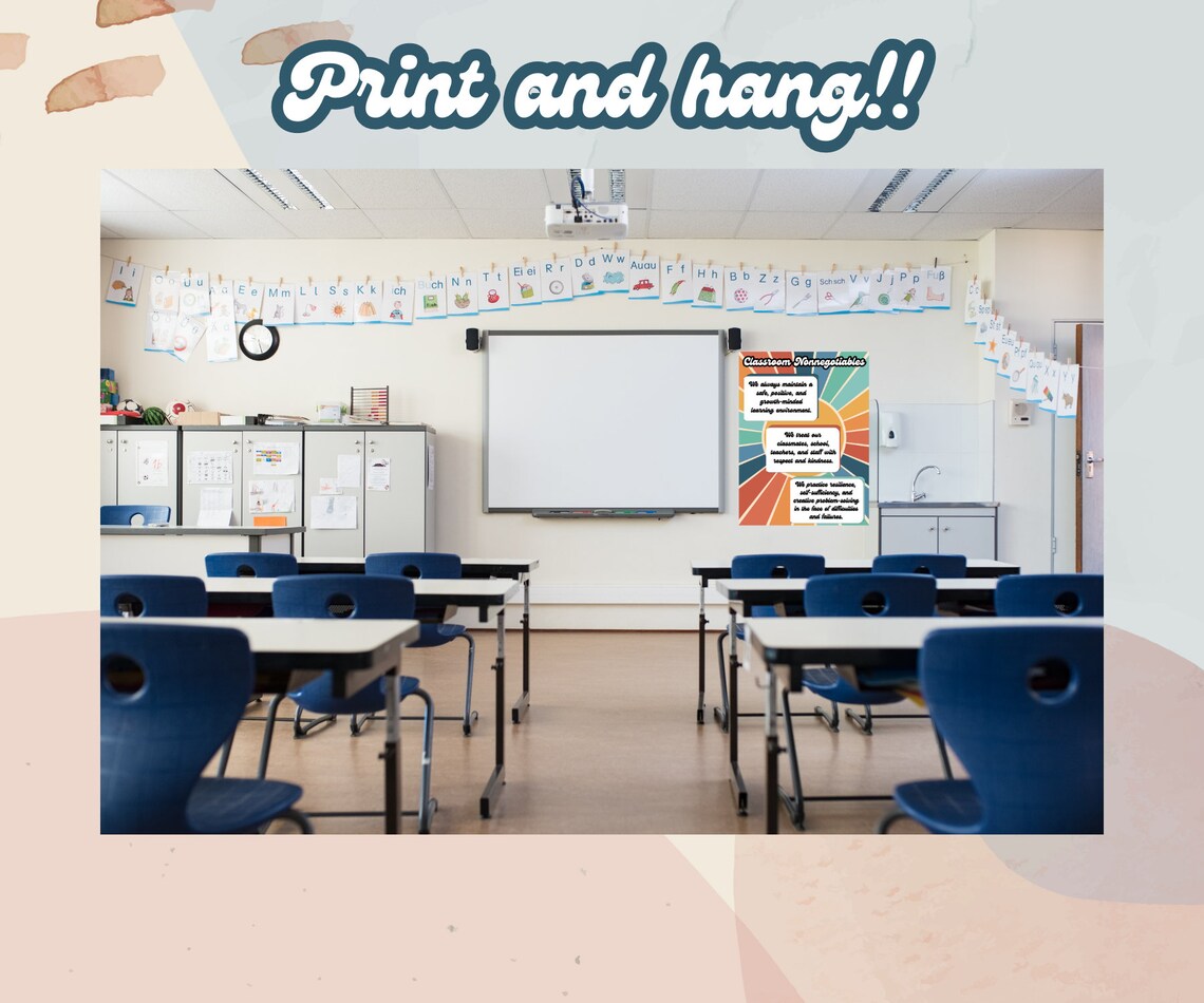 Groovy Classroom Nonnegotiables Poster Digital Download PDF - Etsy