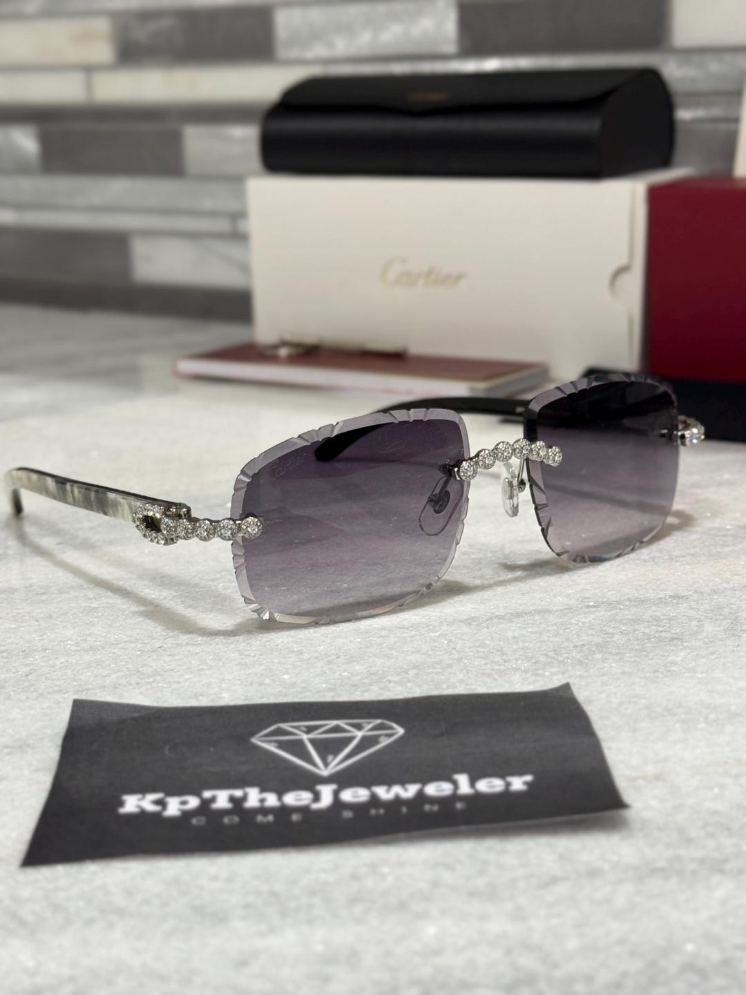 Cartier White Buffs Purple Diamond Cut Lenses - Etsy