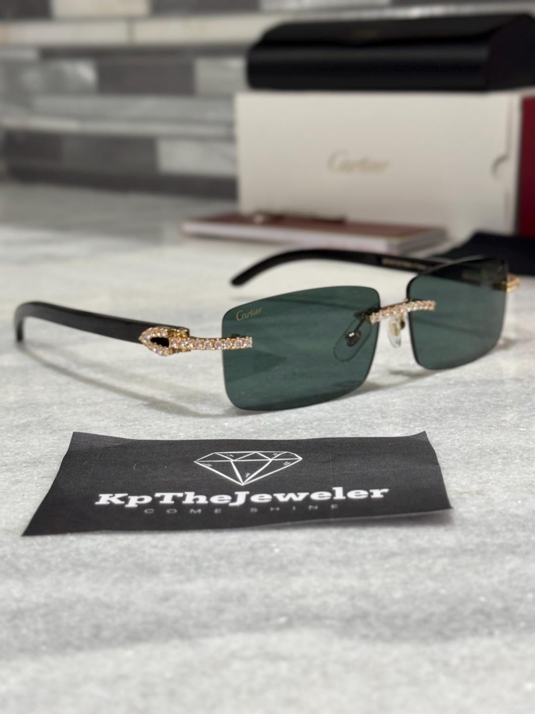 Cartier Black Buffs Black Tint Lenses - Etsy