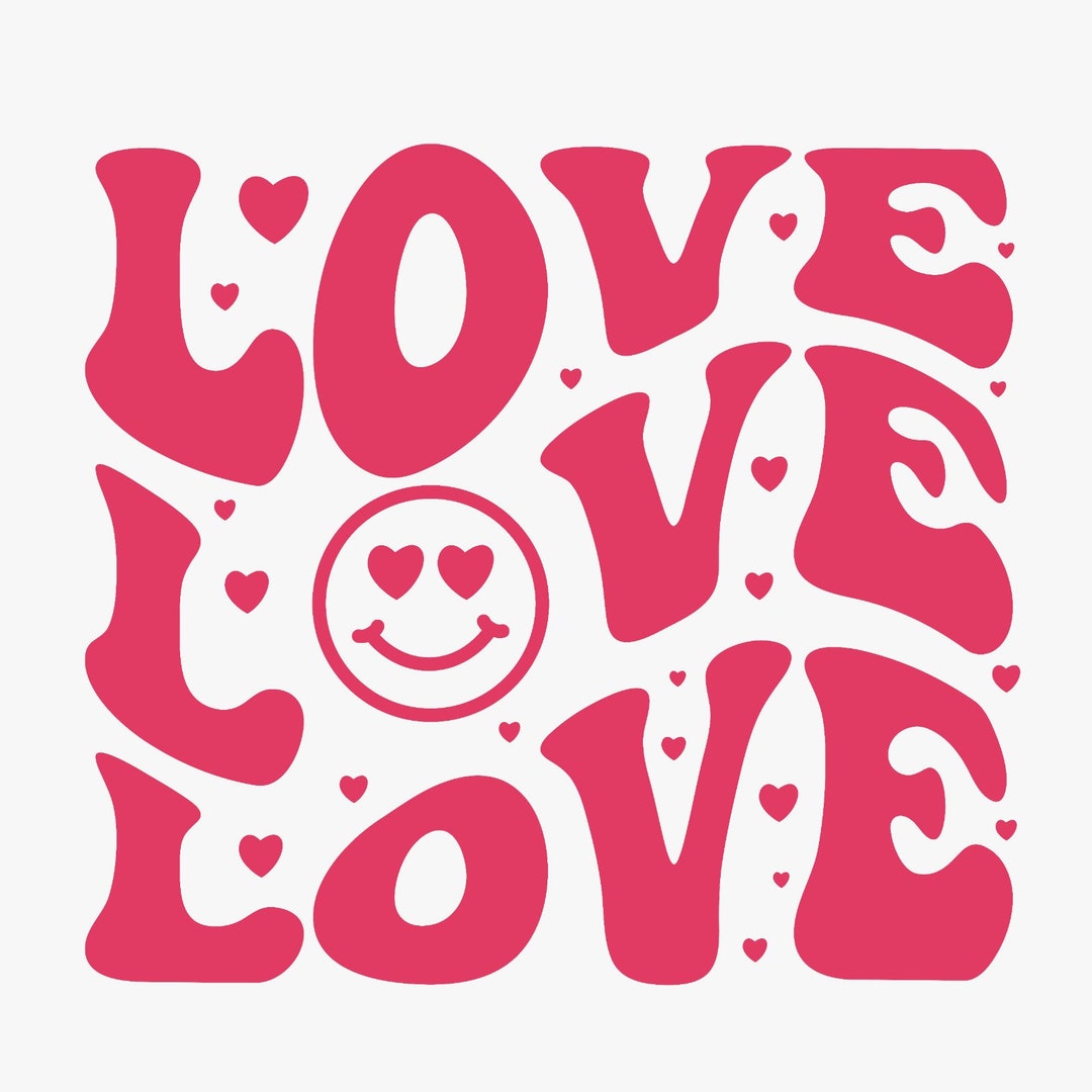Love Svg, Love Png, Valentines Day Svg,retro Love Stacked Svg,retro ...