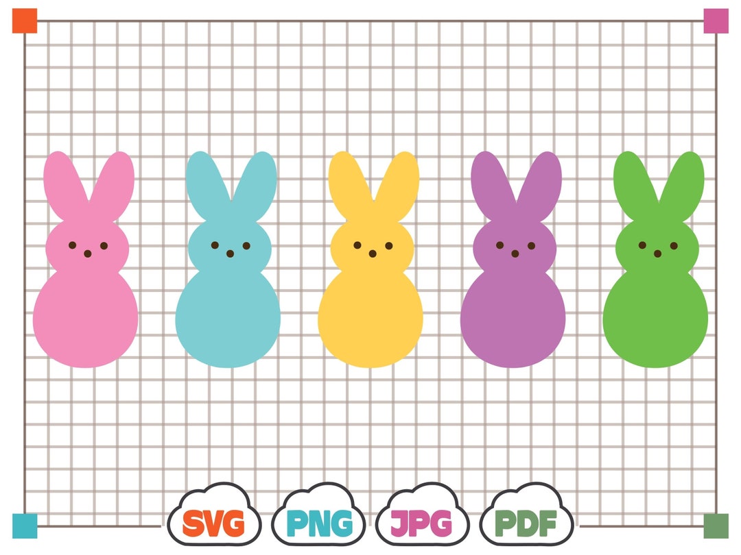 SWEETEST Bunny Peeps SVG, COLORFUL Peeps,marshmallow Peep Svg,bunny ...