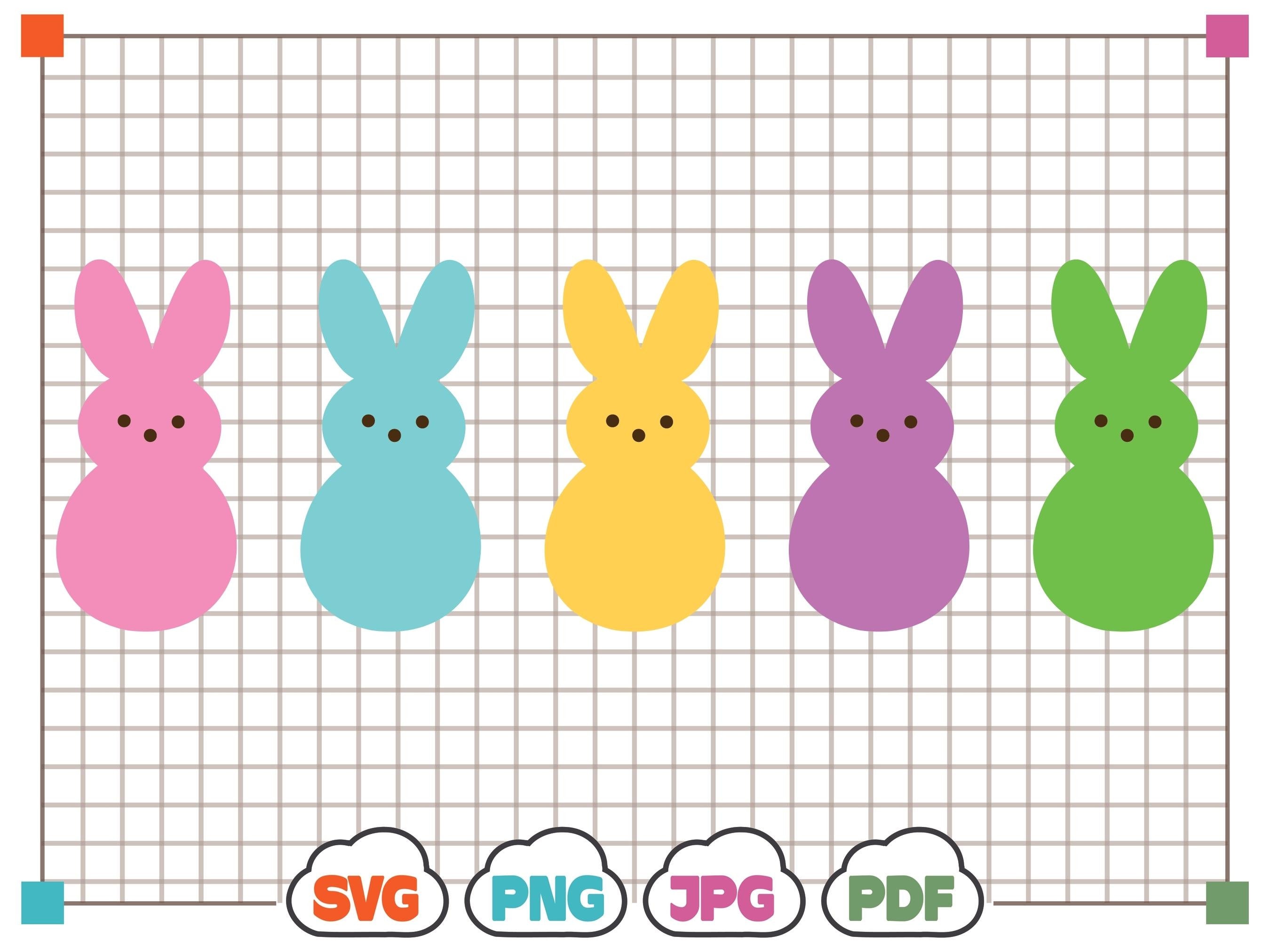 SWEETEST Bunny Peeps SVG, COLORFUL Peeps,marshmallow Peep Svg,bunny ...