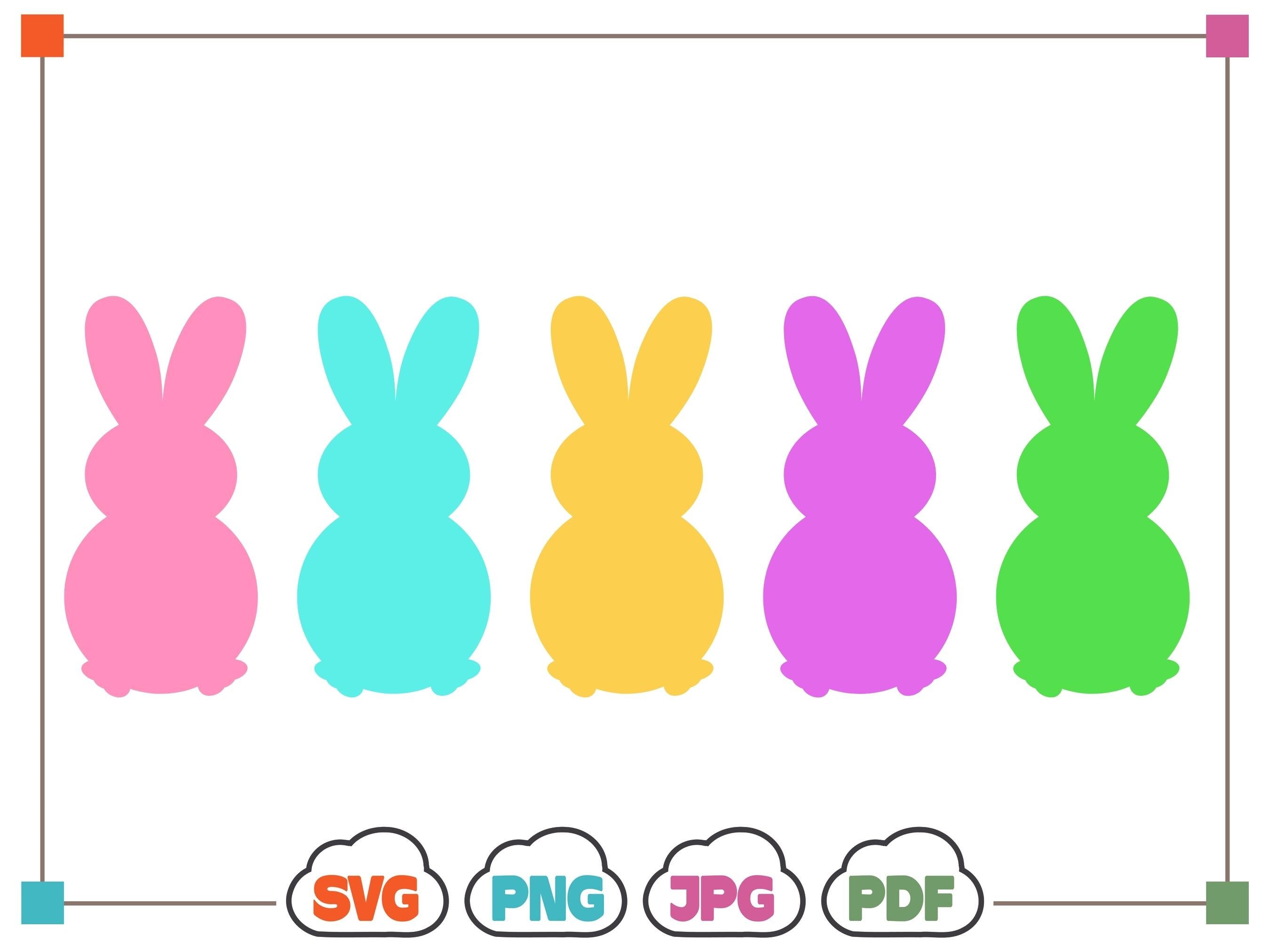 COLORFUL Bunny Peeps SVG,SWEETEST Peeps,marshmallow Peep Svg,bunny ...