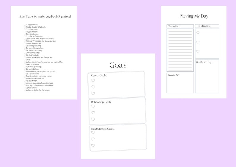 Journal Planning Sheets, Printable or Digital - Etsy