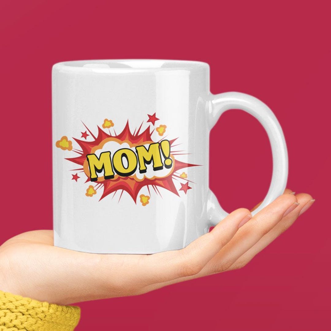 Comic Book Mom Mug | Kapow Coffee Cup, Fun Mother’s Day Gift, Superhero ...