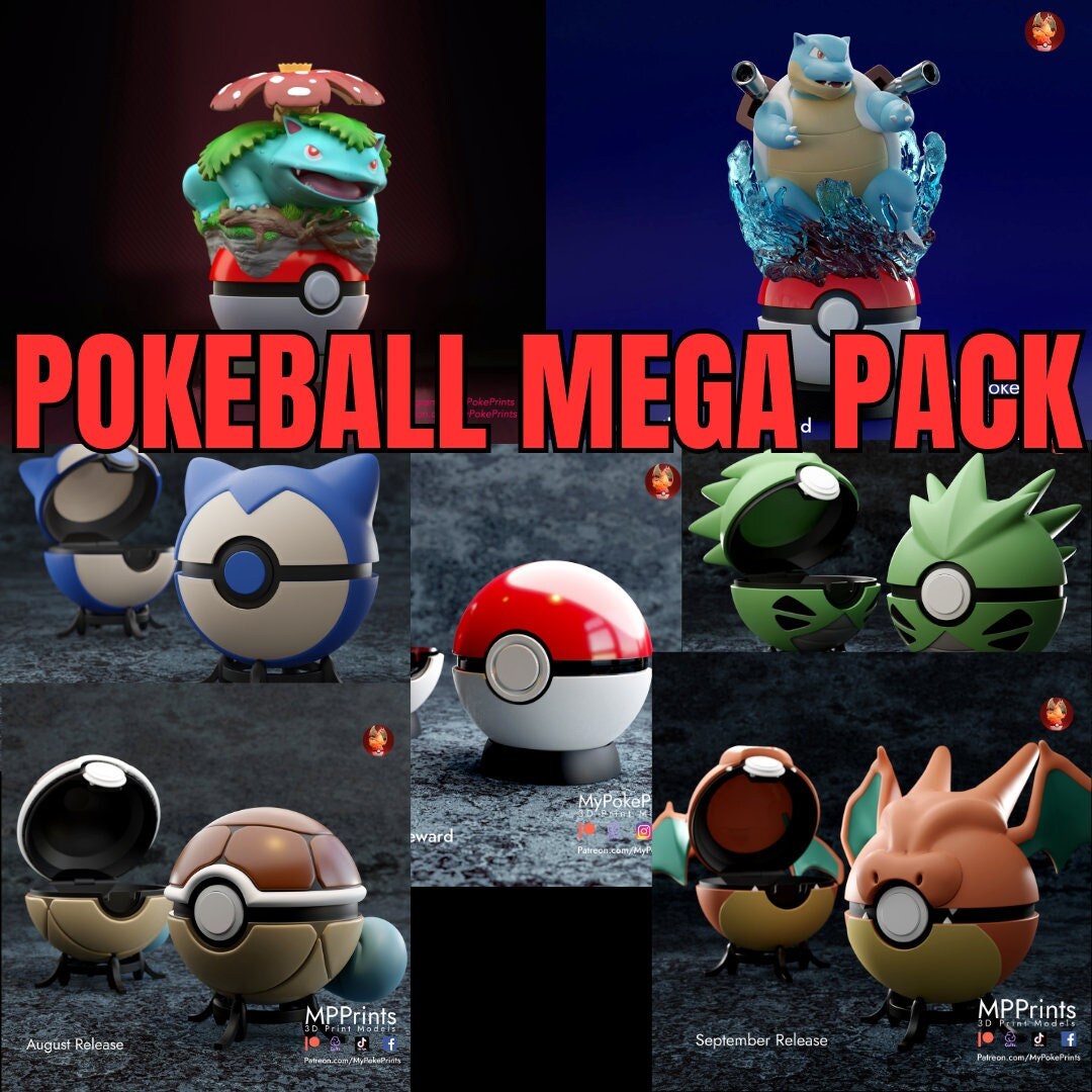Ultimate Pokemon Pokeball Mega Pack: 15 Unique 3D Printable - Etsy UK