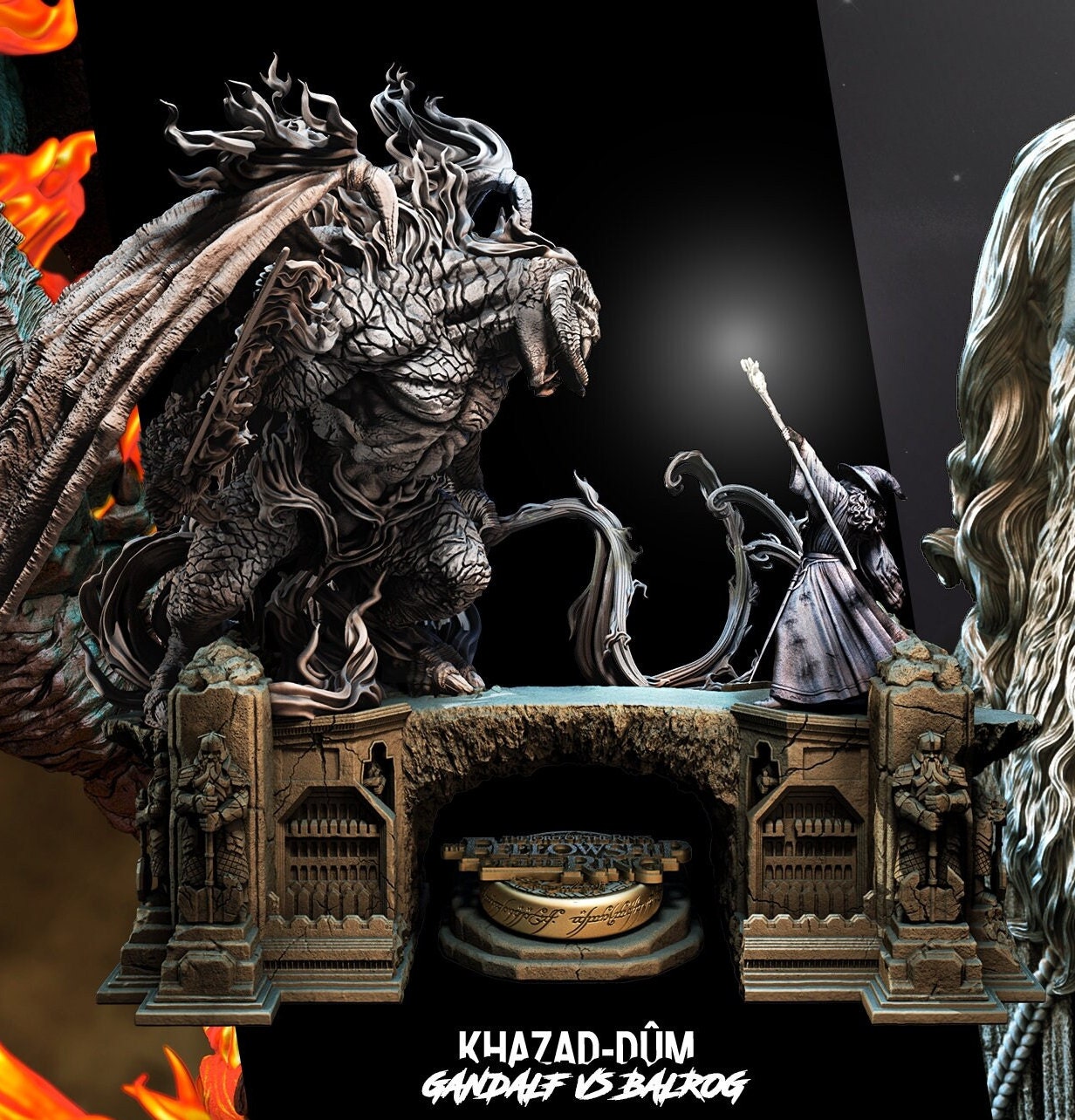 Gandalf Vs Balrog Diorama STL File for 3D Printing From Lord - Etsy UK