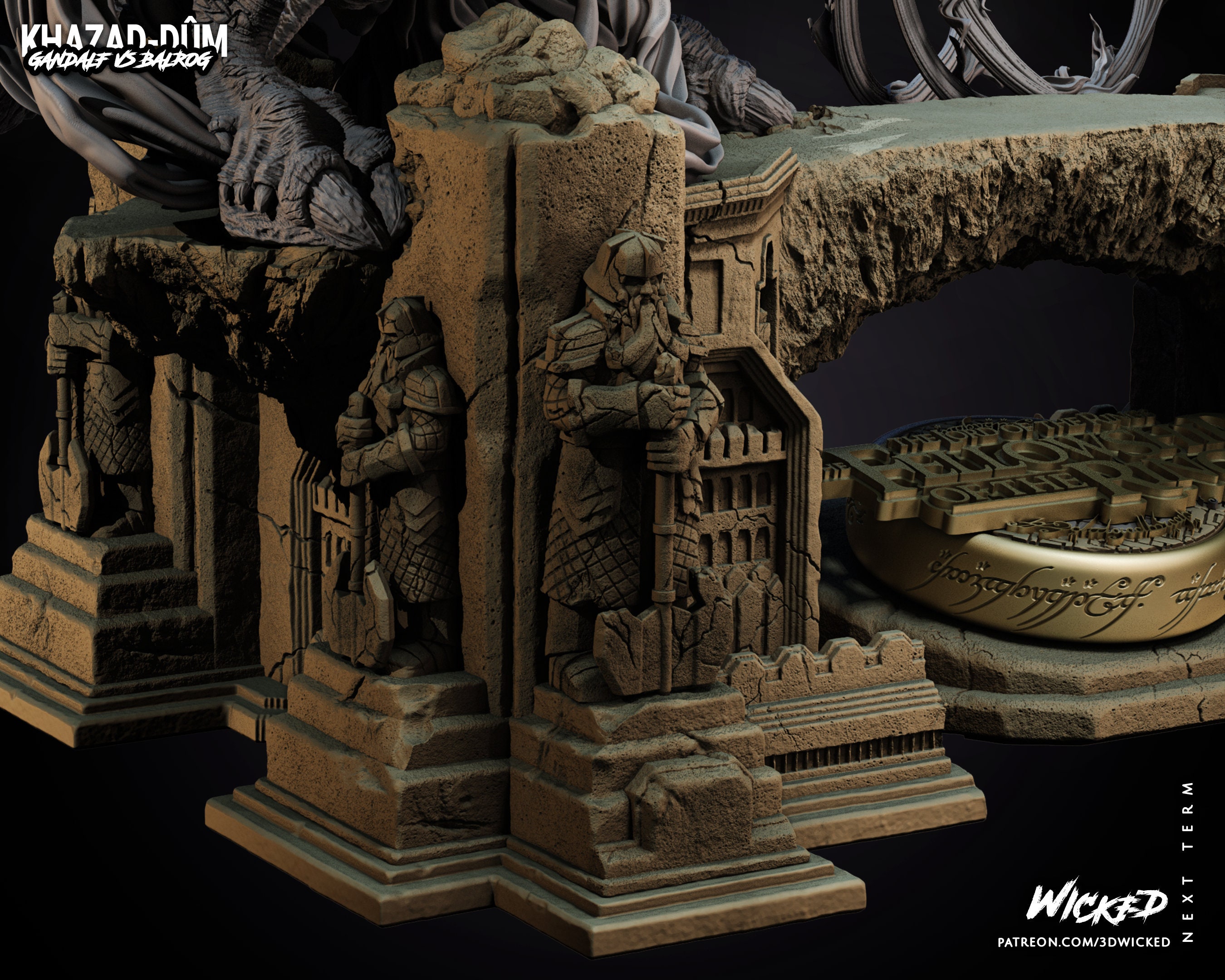 Gandalf Vs Balrog Diorama STL File for 3D Printing From Lord - Etsy UK