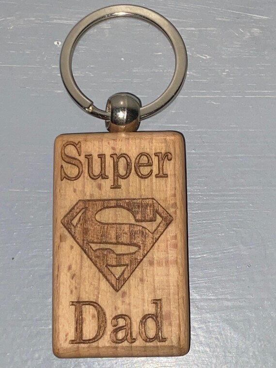 Father Day Gift Keyring Super Dad - Etsy