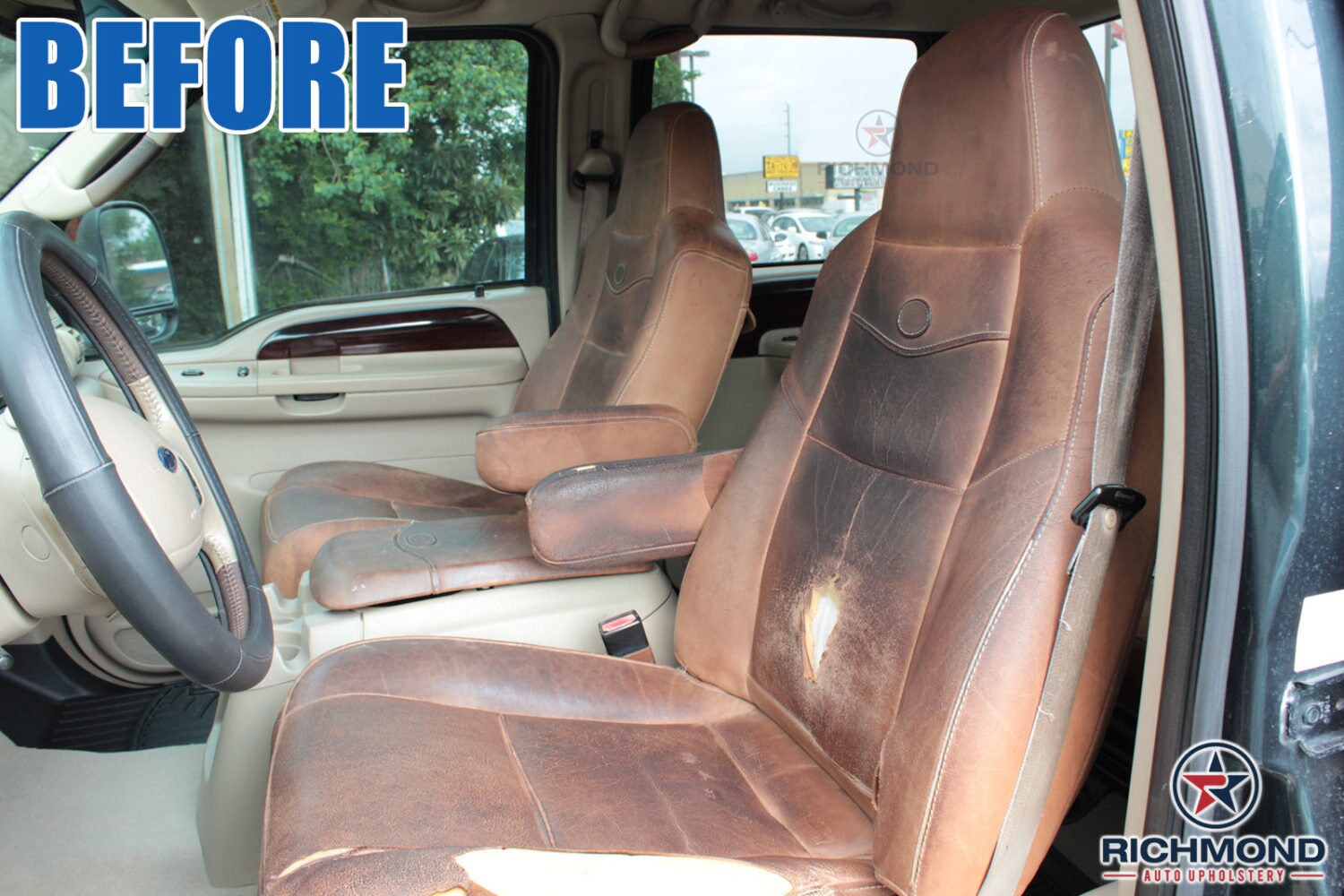 2003-2007 Ford F250 & F350 King Ranch Replacement Leather Center ...