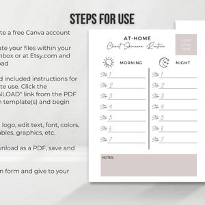 Editable Client Skincare Routine | Skin Routine Guide Template ...