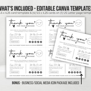 Business Thank You Card Editable | Printable Thank You Insert ...