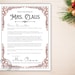 Editable Letter From Mrs Claus Mrs Claus Letter Template Vintage Mrs ...