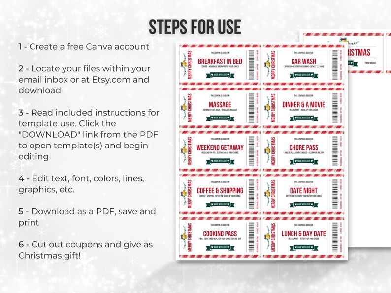 Editable Christmas Coupon Book Template Printable Christmas - Etsy