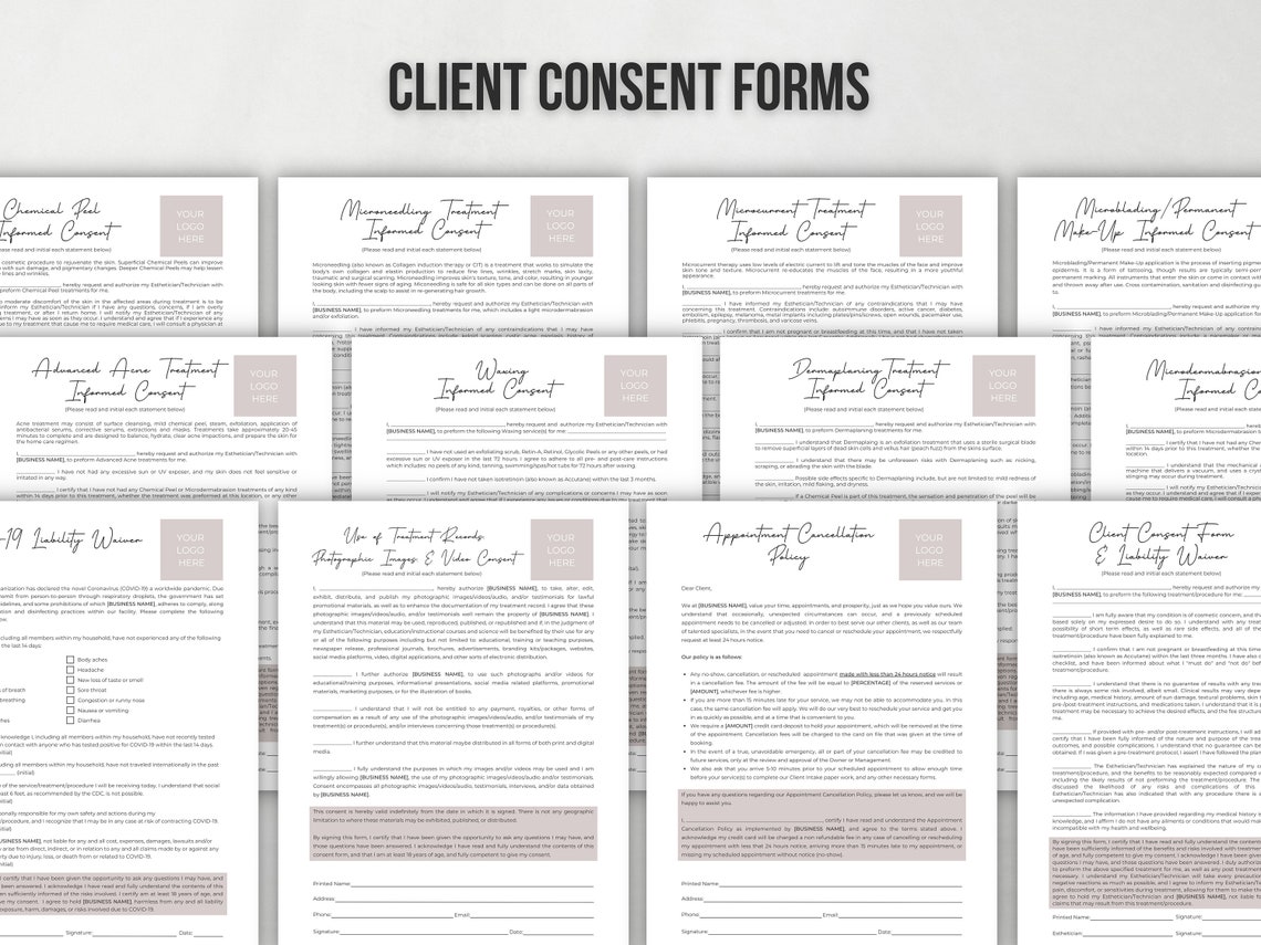 Editable Esthetician Client Consent Forms Facial Consent - Etsy