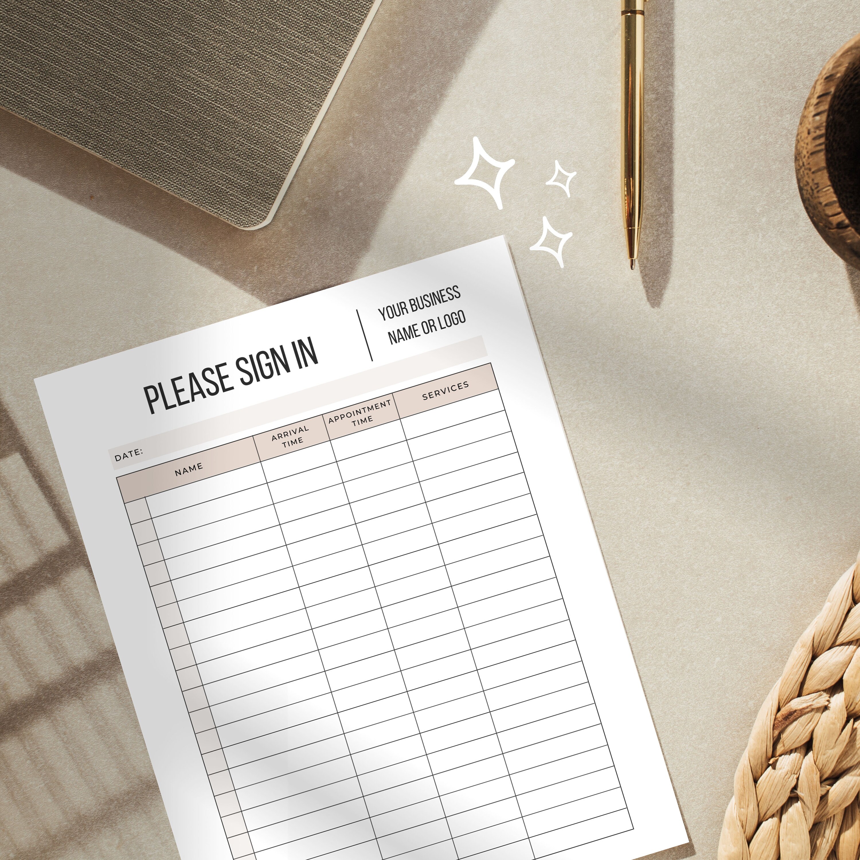 Client Sign in Sheet Salon Sign in Sheet Editable Esthetician Forms ...