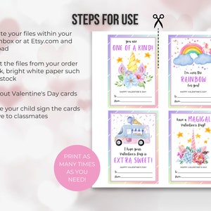 Classroom Valentine Printable | Unicorn Valentine's Day Cards for Kids ...