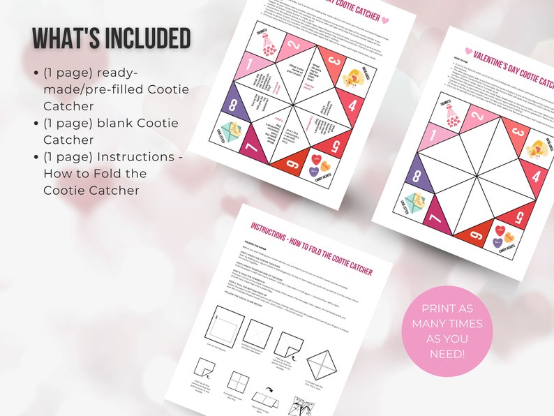 Valentine's Day Cootie Catcher | Valentine's Day Fortune Teller ...