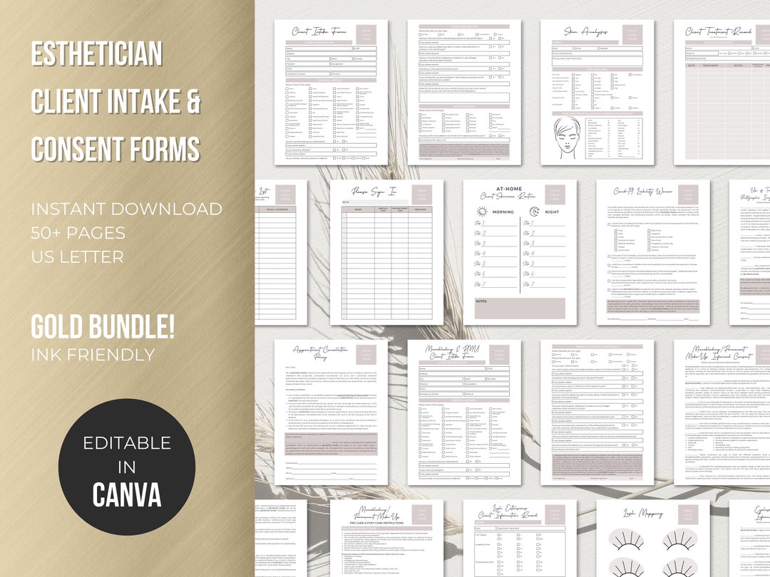 Editable Esthetician Client Consent Forms | Microblading Consent Forms ...