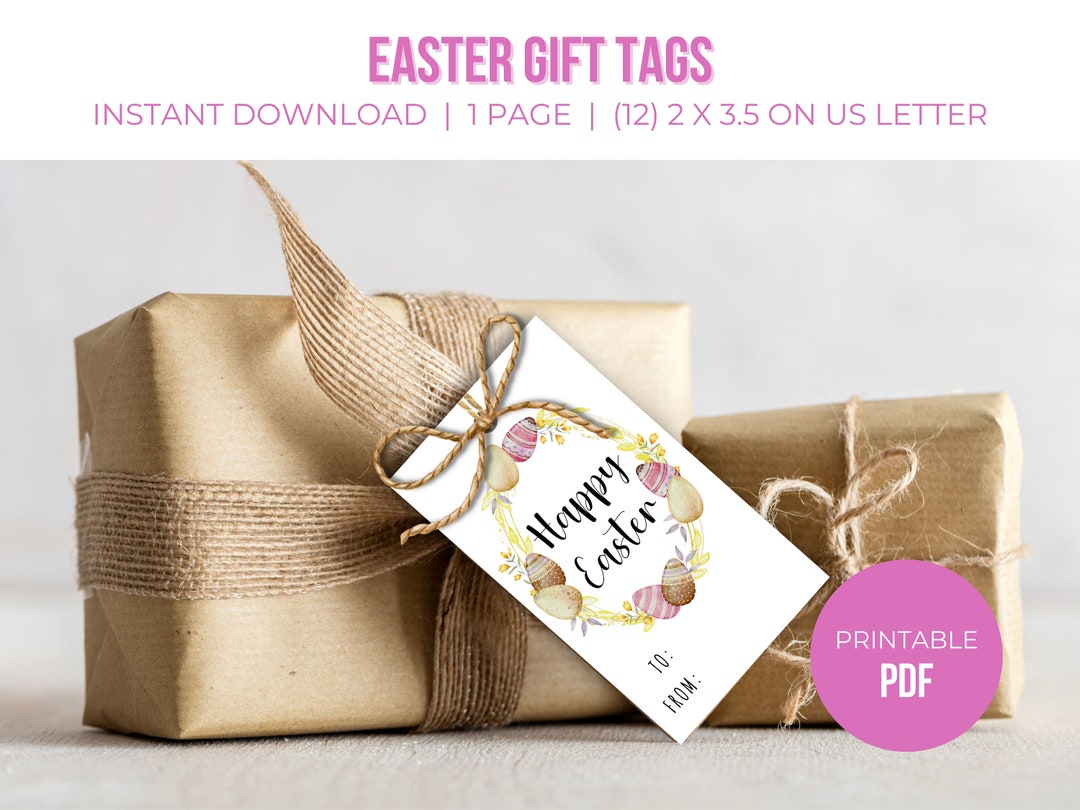 Printable Easter Gift Tag Happy Easter Basket Tag Easter Gift Tags ...