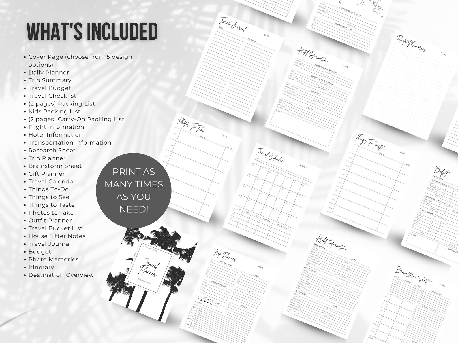 Travel Planner Printable | Vacation Planner | Destination Planner ...