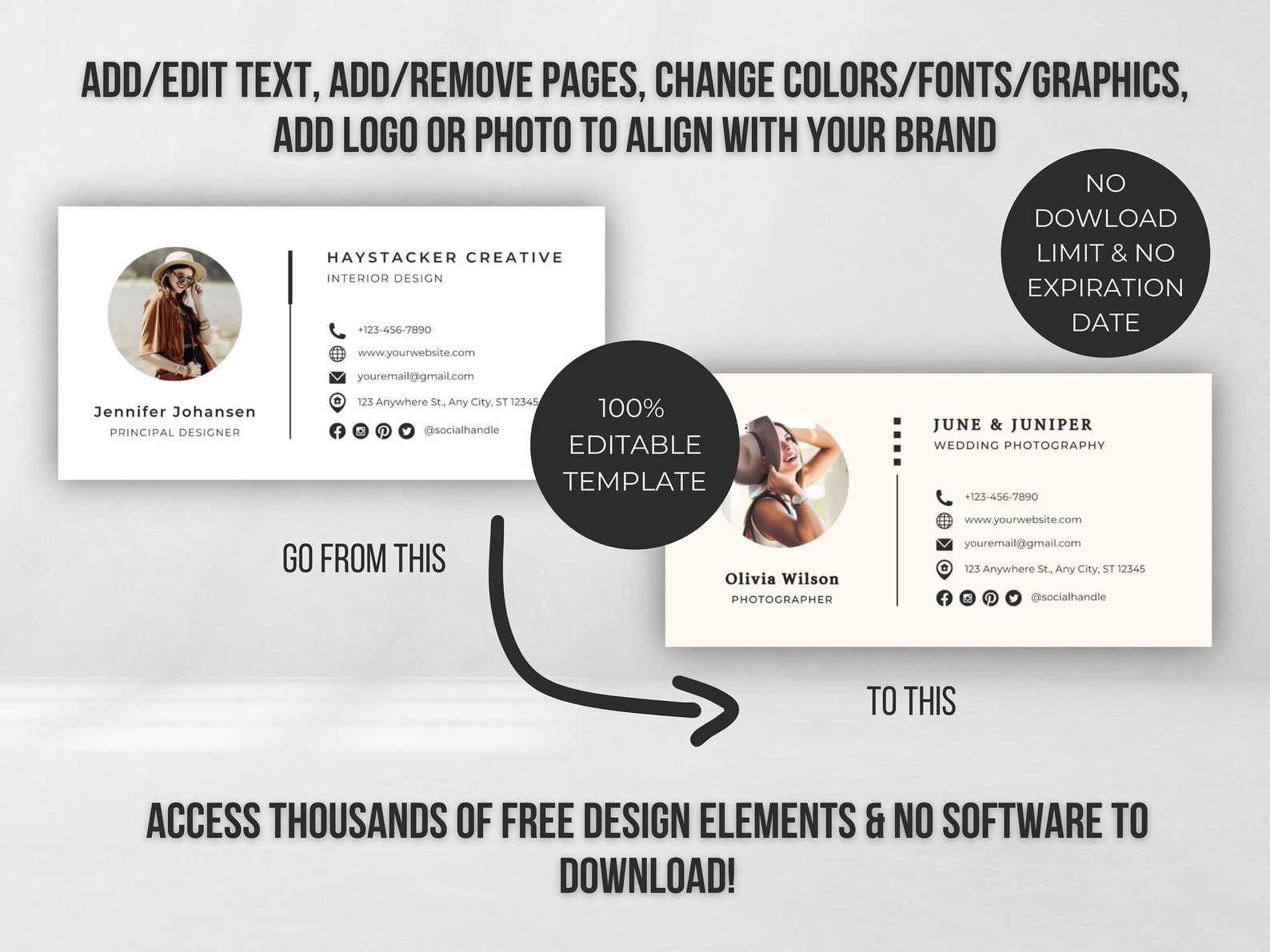 Minimalist Email Signature Template | Editable Email Signature | Custom ...