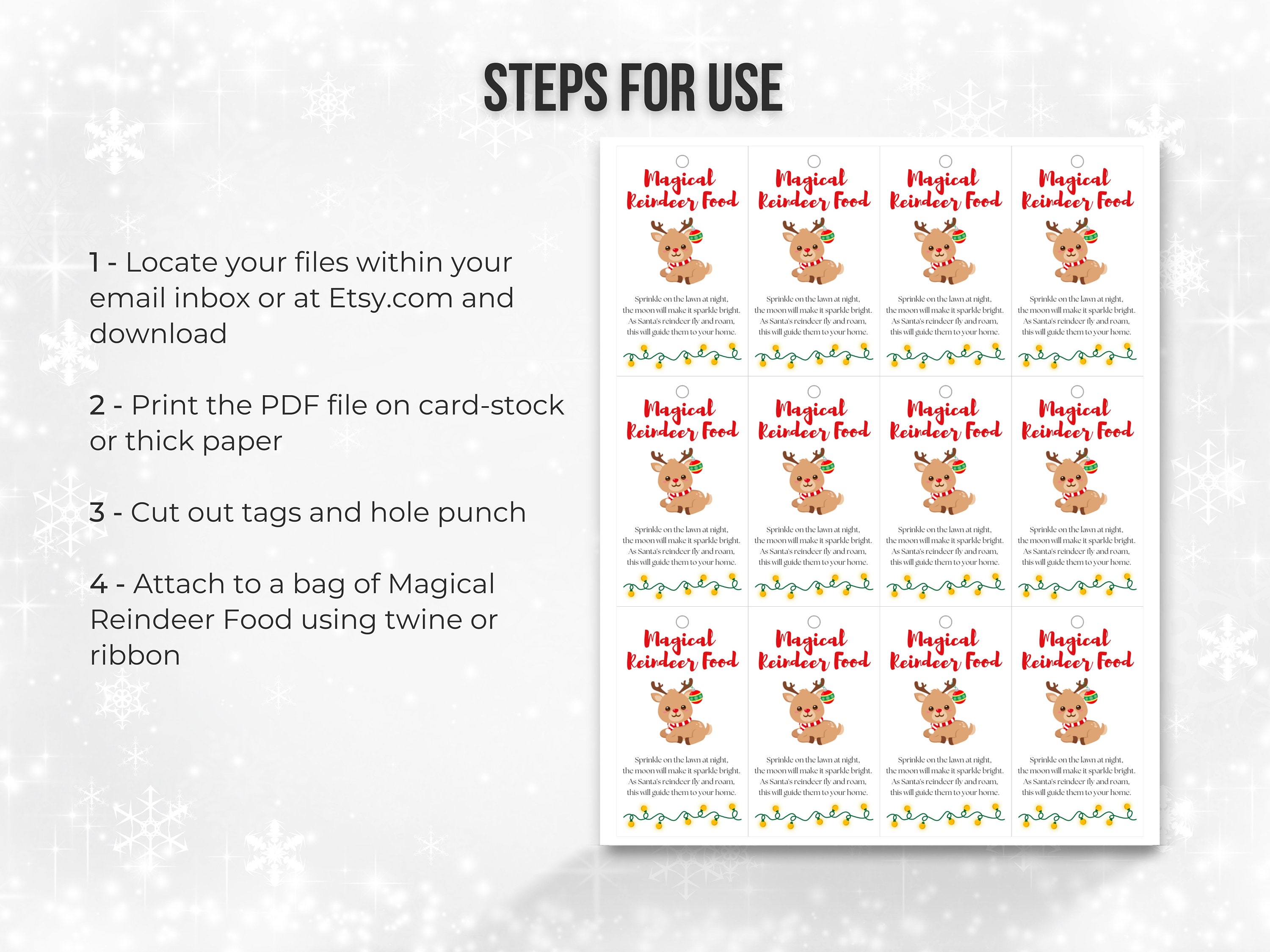Magic Reindeer Food Label | Magical Reindeer Food Tag | Printable ...