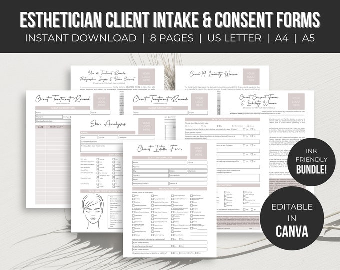 Facial Consultation Form, Facial Forms, Esthetician Consent Forms ...