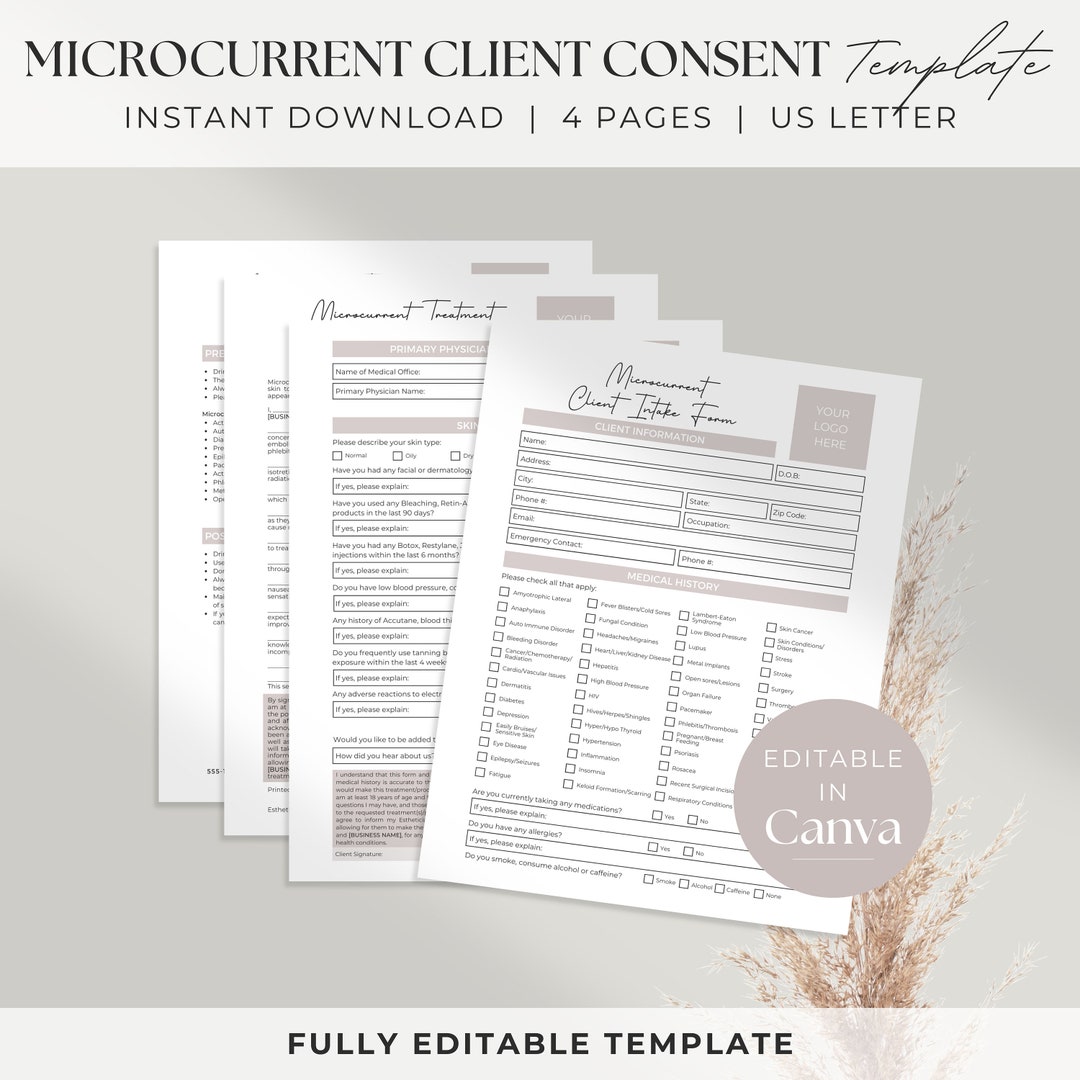 Editable Microcurrent Treatment Consent Forms | Microcurrent Consent ...