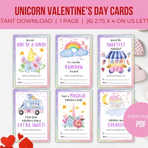 Classroom Valentine Printable | Unicorn Valentine's Day Cards for Kids ...