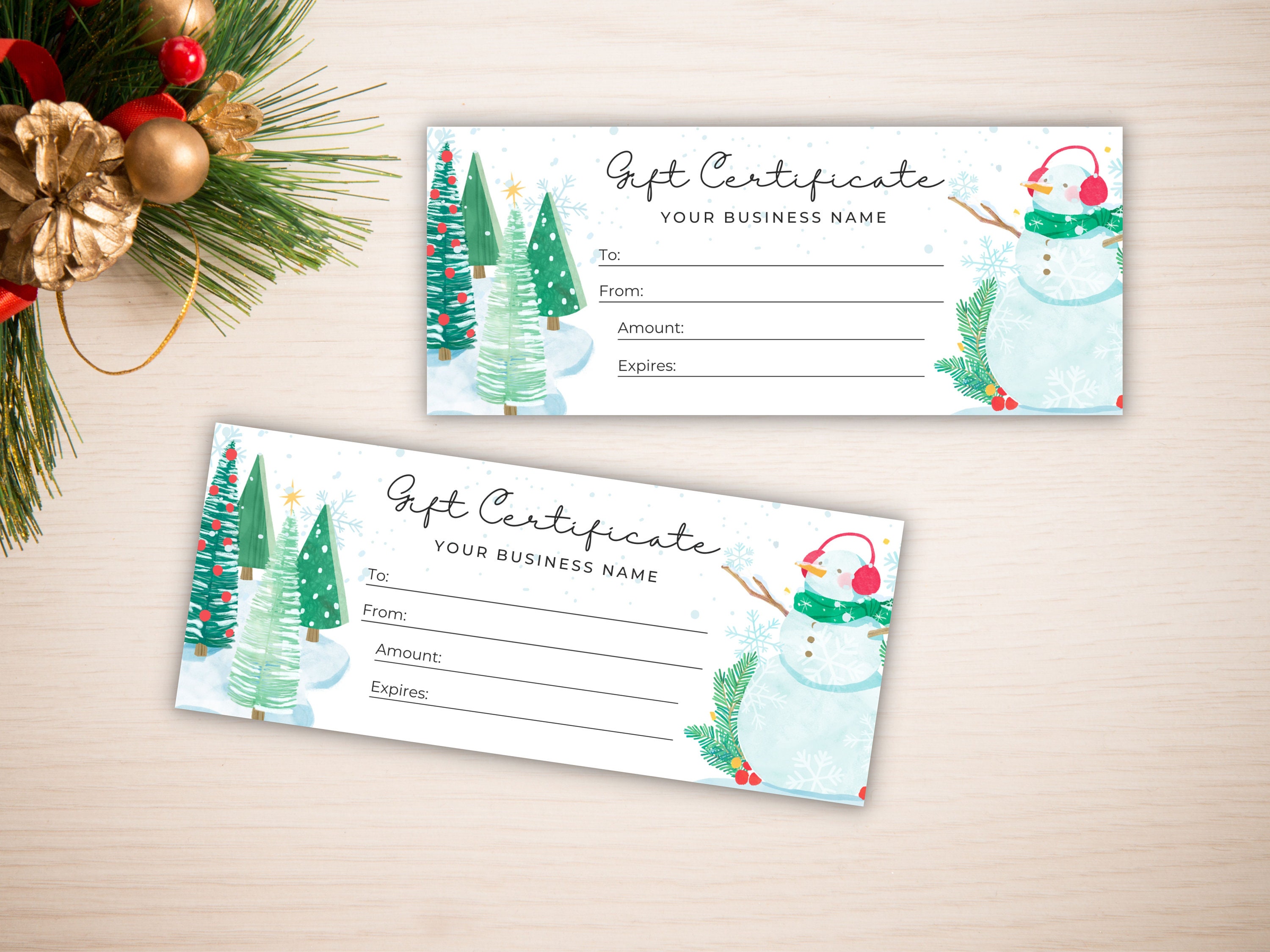 Editable Christmas Gift Certificate Template Printable Gift Certificate ...