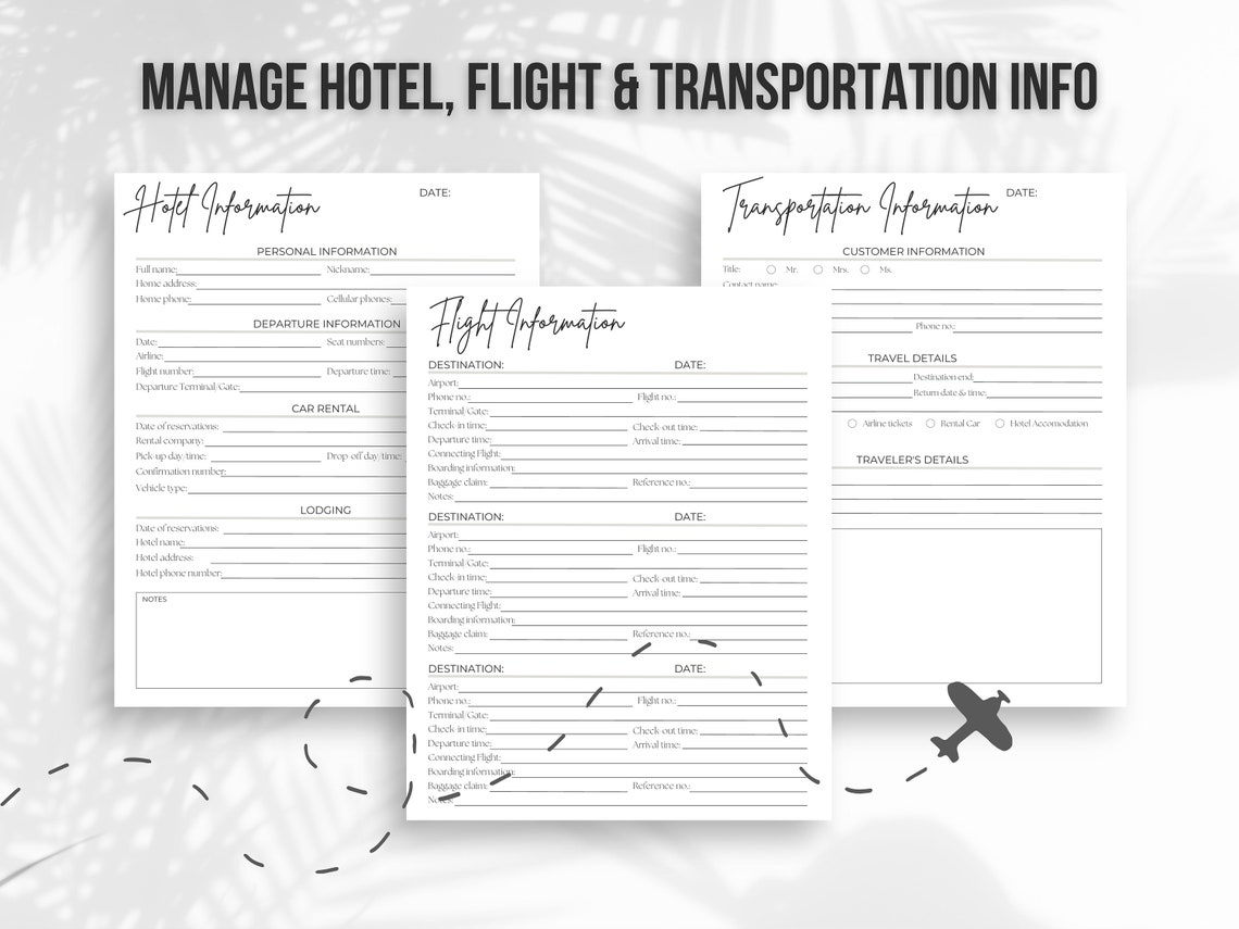 Travel Planner Printable | Vacation Planner | Destination Planner ...