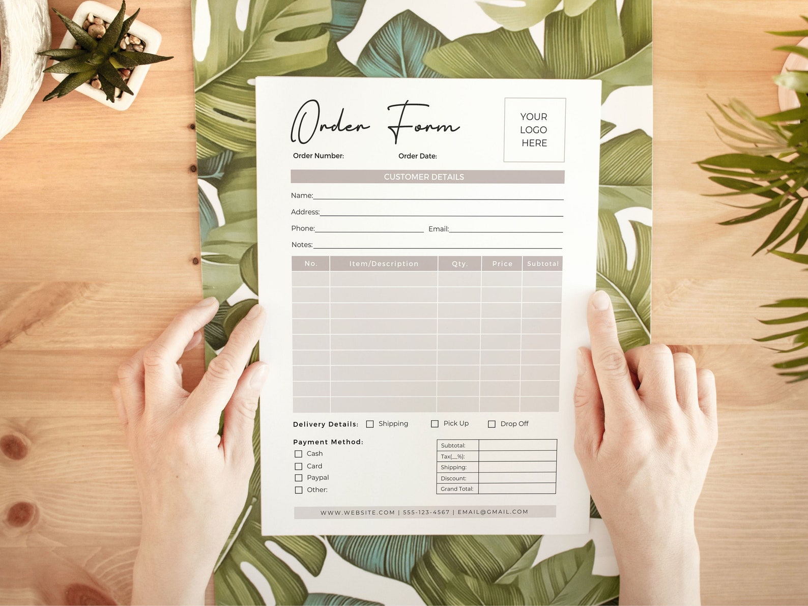 Order Form Template Editable | Custom Order Form | Purchase Order Form ...