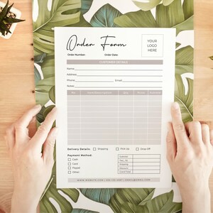 Order Form Template Editable | Custom Order Form | Purchase Order Form ...