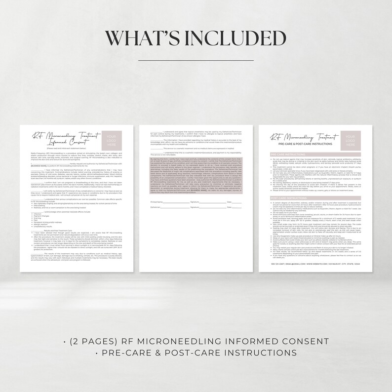 RF Microneedling Consent Forms | Radio Frequency Microneedling ...